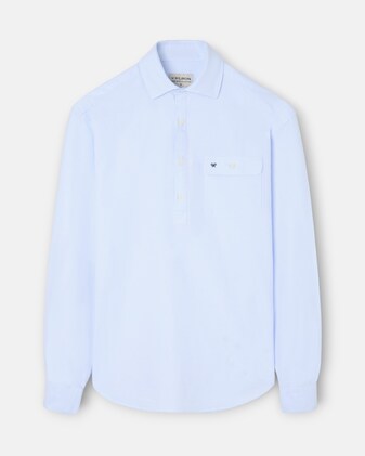 Camisa Polera oxford de hombre bolsillo celeste · Silbon · El Corte Inglés