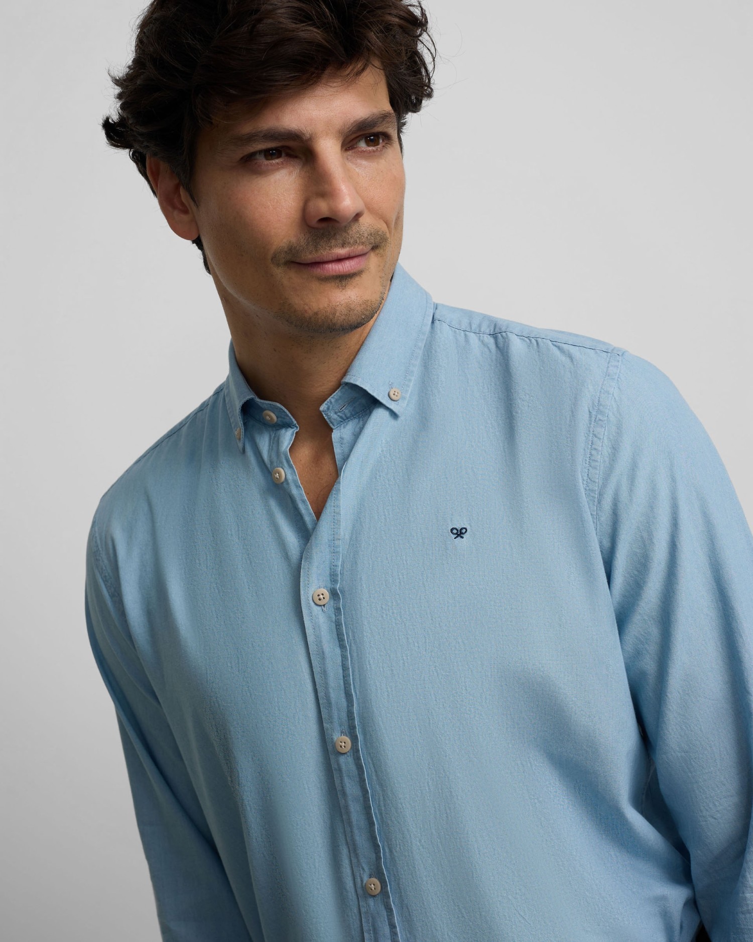 Camisa de hombre sport denim azul claro Azul · El Corte Inglés