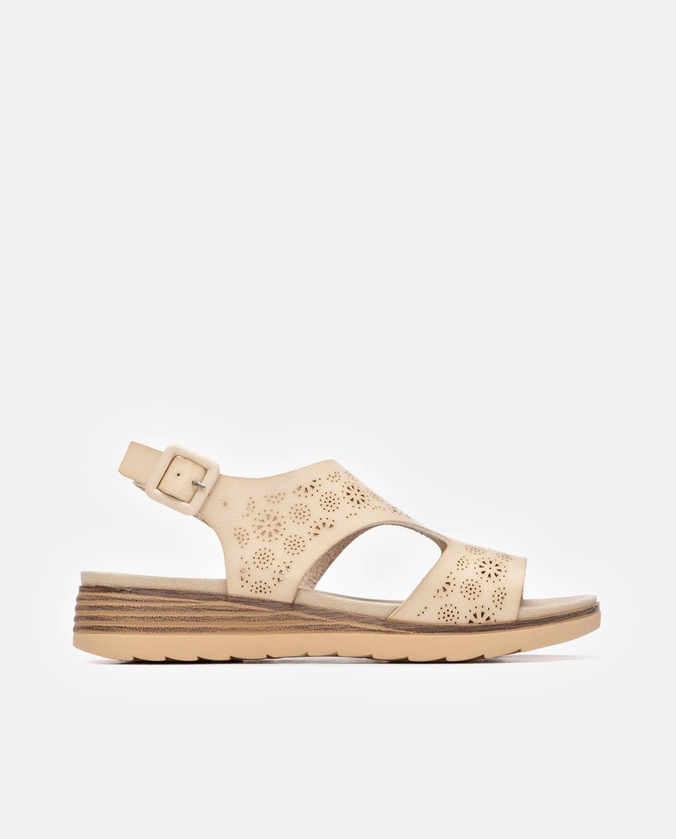 Sandalias con cuña de mujer y suela de goma Beige Refresh · El Corte Inglés