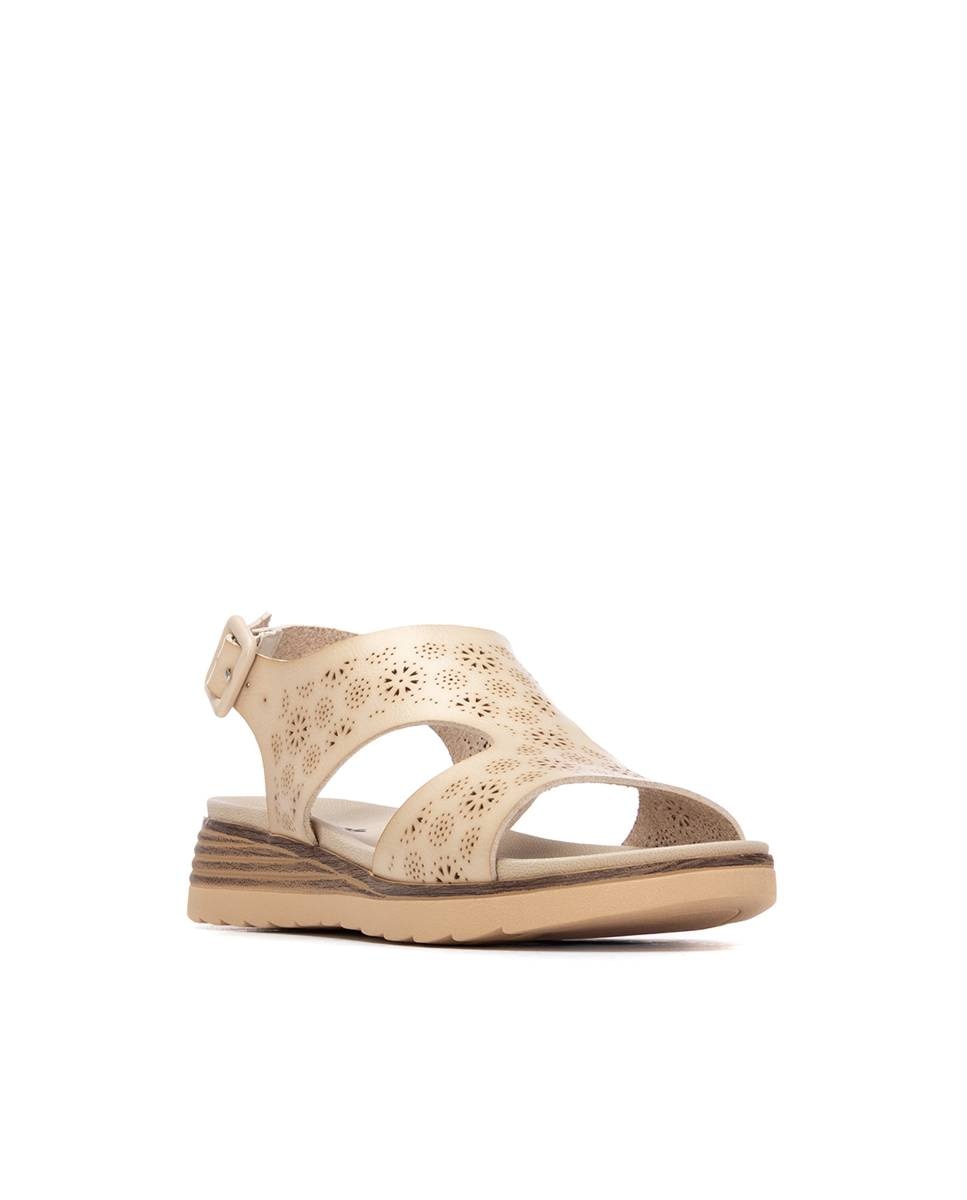 Sandalias con cuña de mujer y suela de goma Beige Refresh · El Corte Inglés
