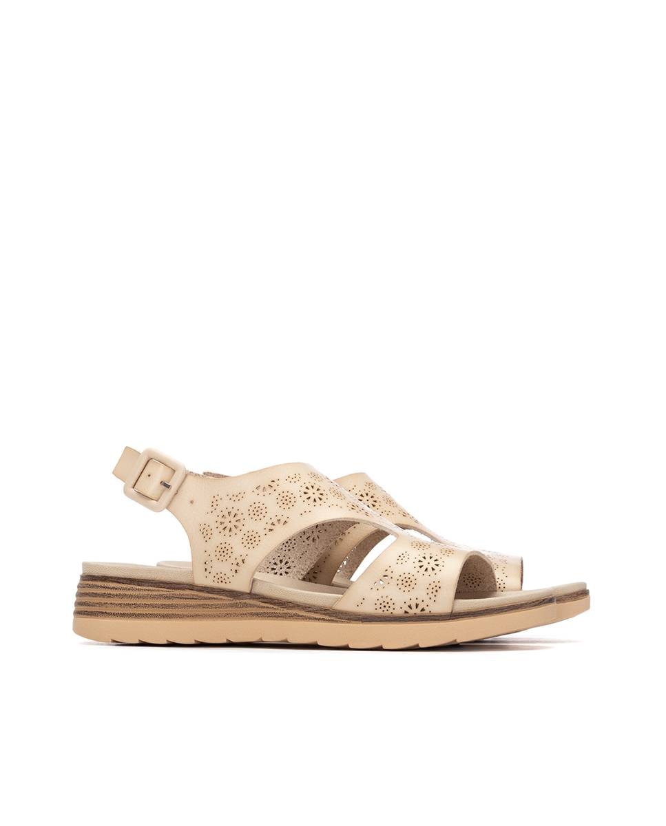 Sandalias con cuña de mujer y suela de goma Beige Refresh · El Corte Inglés