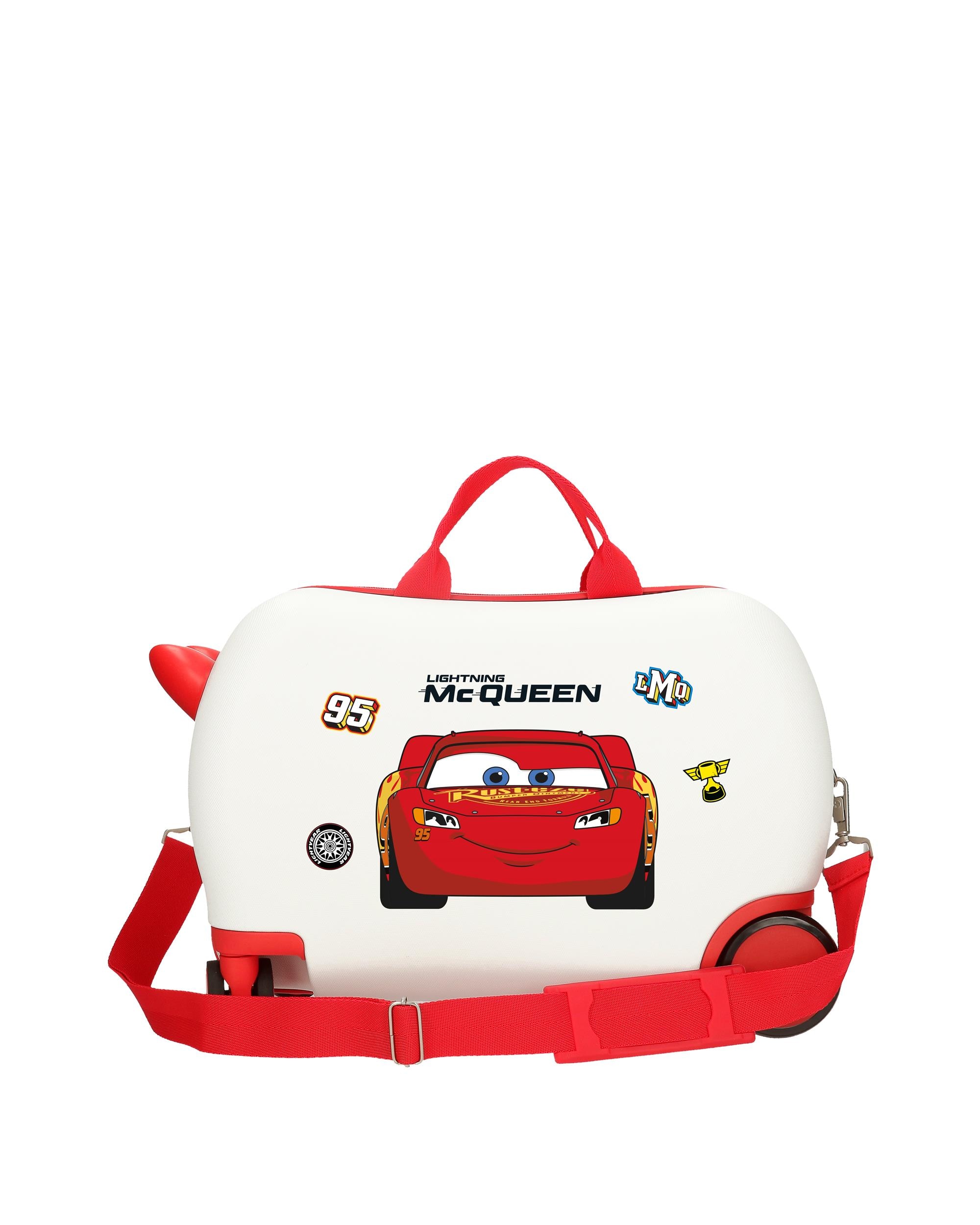 Maleta infantil 2 ruedas multidireccionales 45 cm mcqueen red abs ...