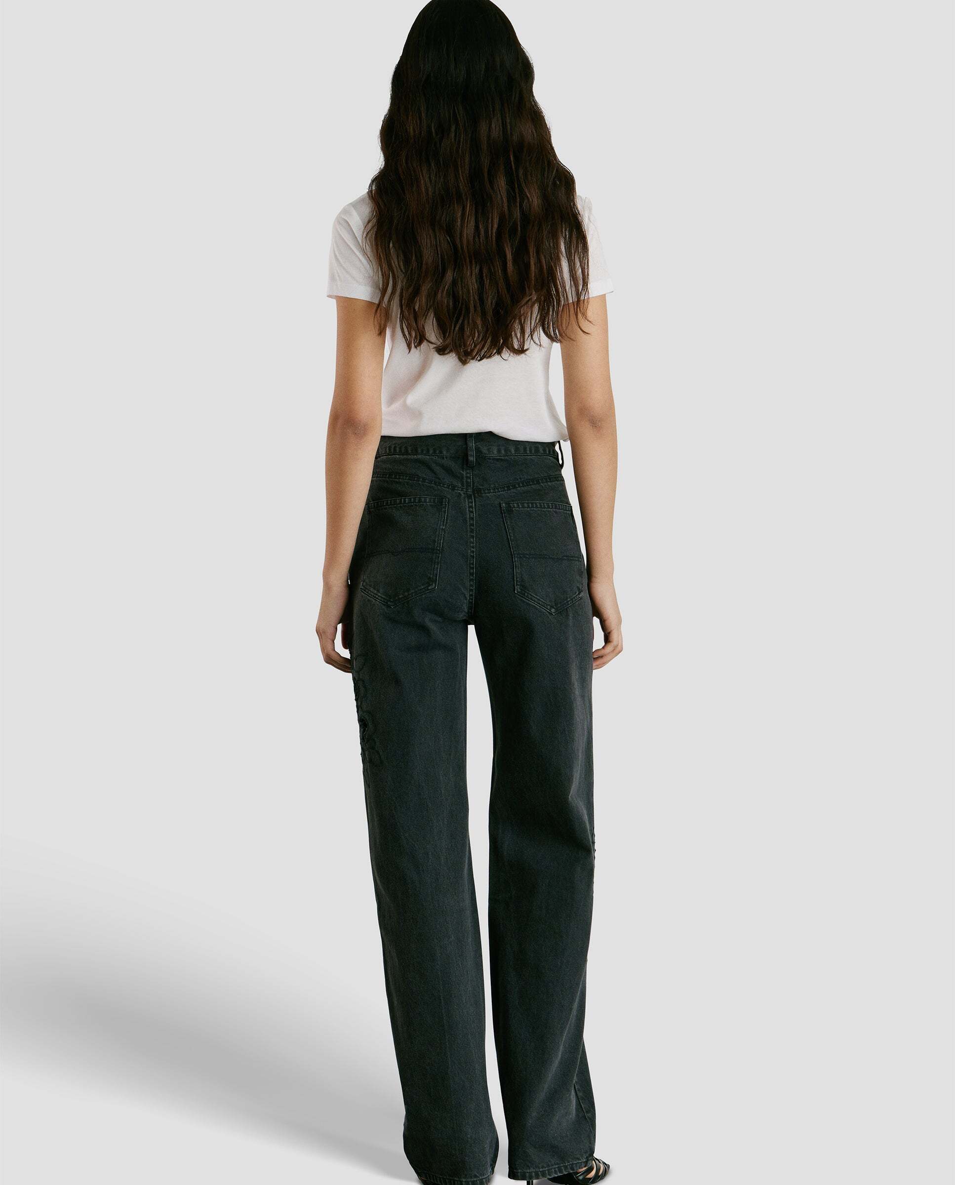 W11 - jeans de mujer fit recto y tiro alto Negro Pepe Jeans · El Corte ...