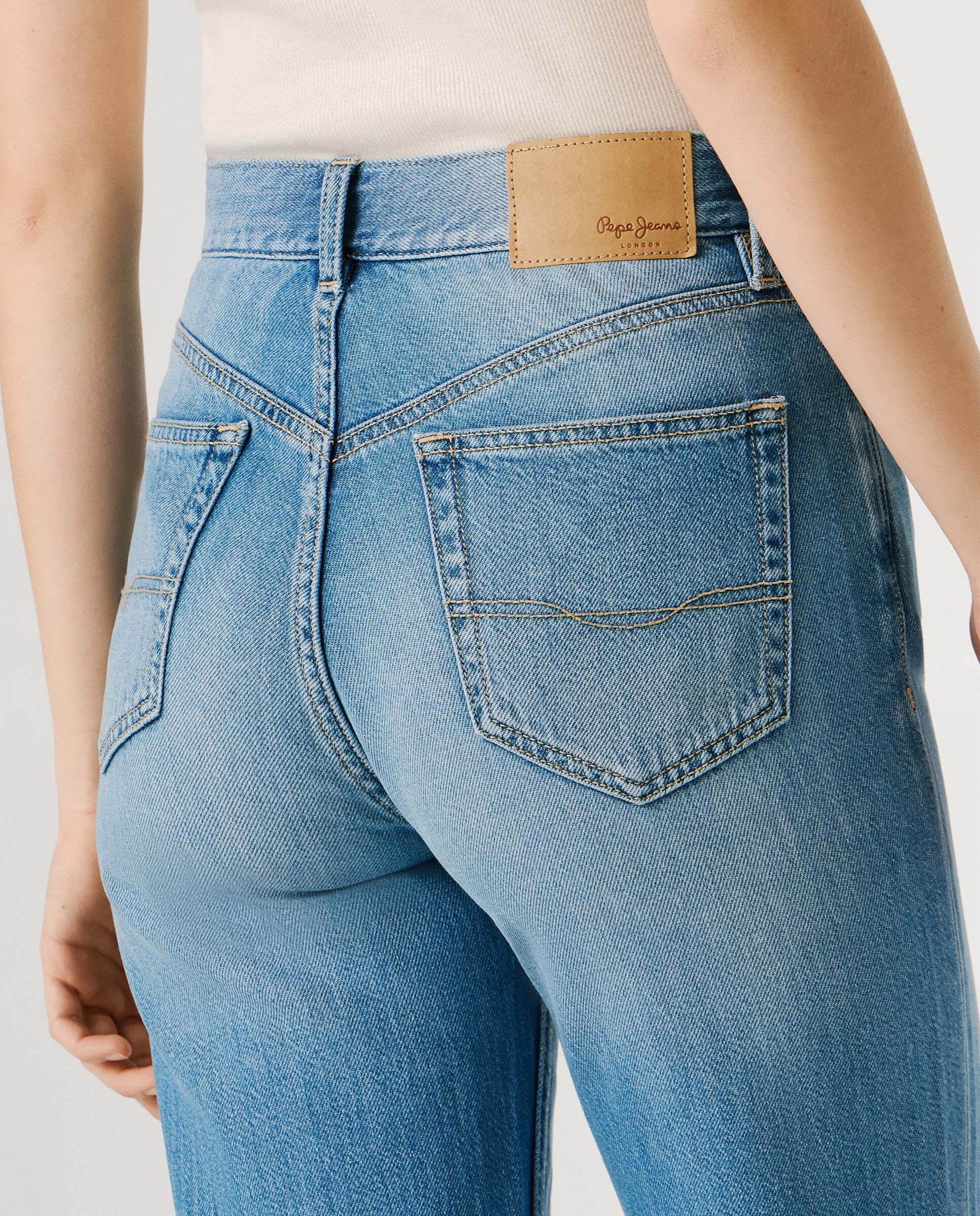 Jeans fit recto y tiro alto - robyn Azul Pepe Jeans · El Corte Inglés