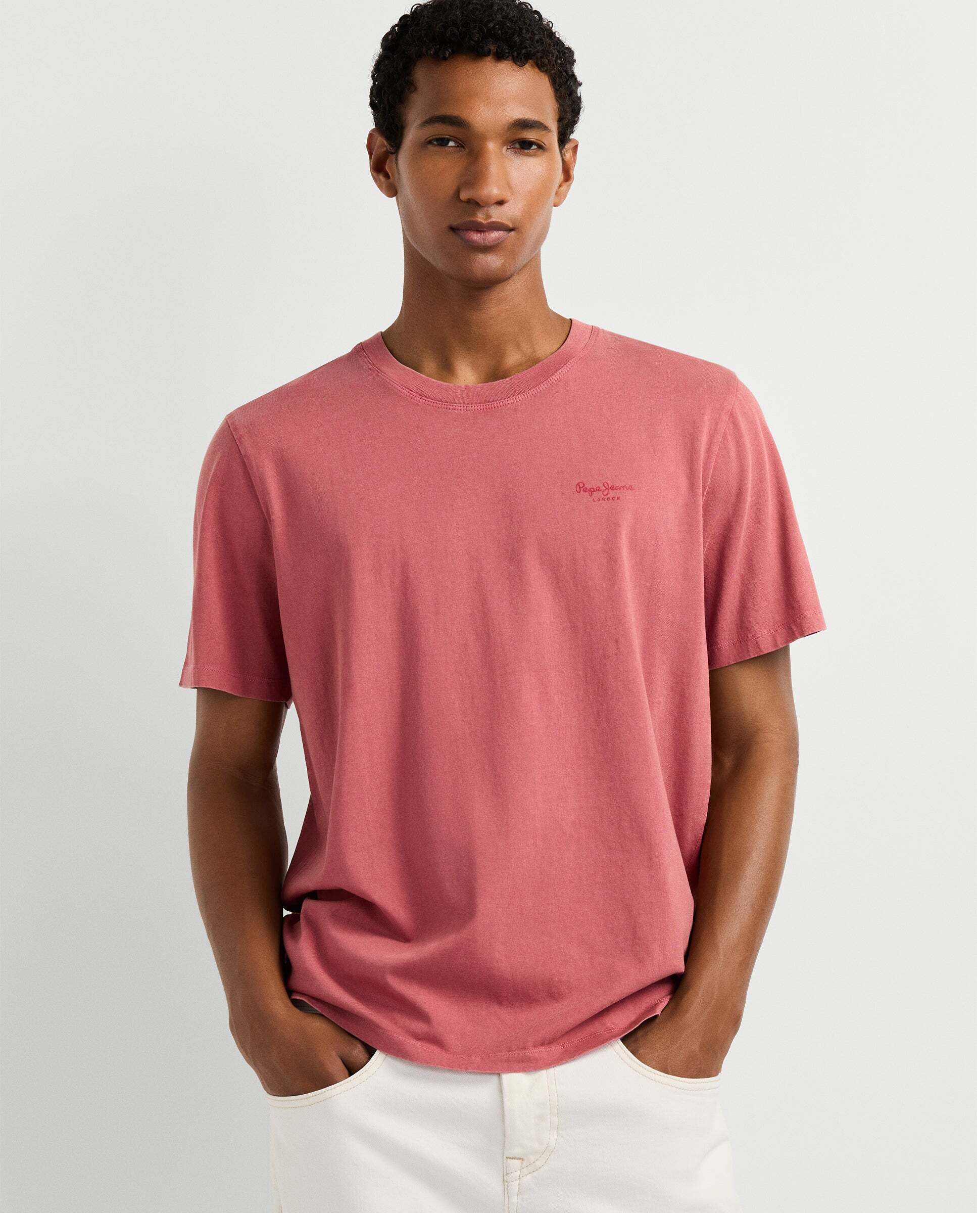 Camiseta de hombre logo estampado fit regular Melocotón · El Corte Inglés
