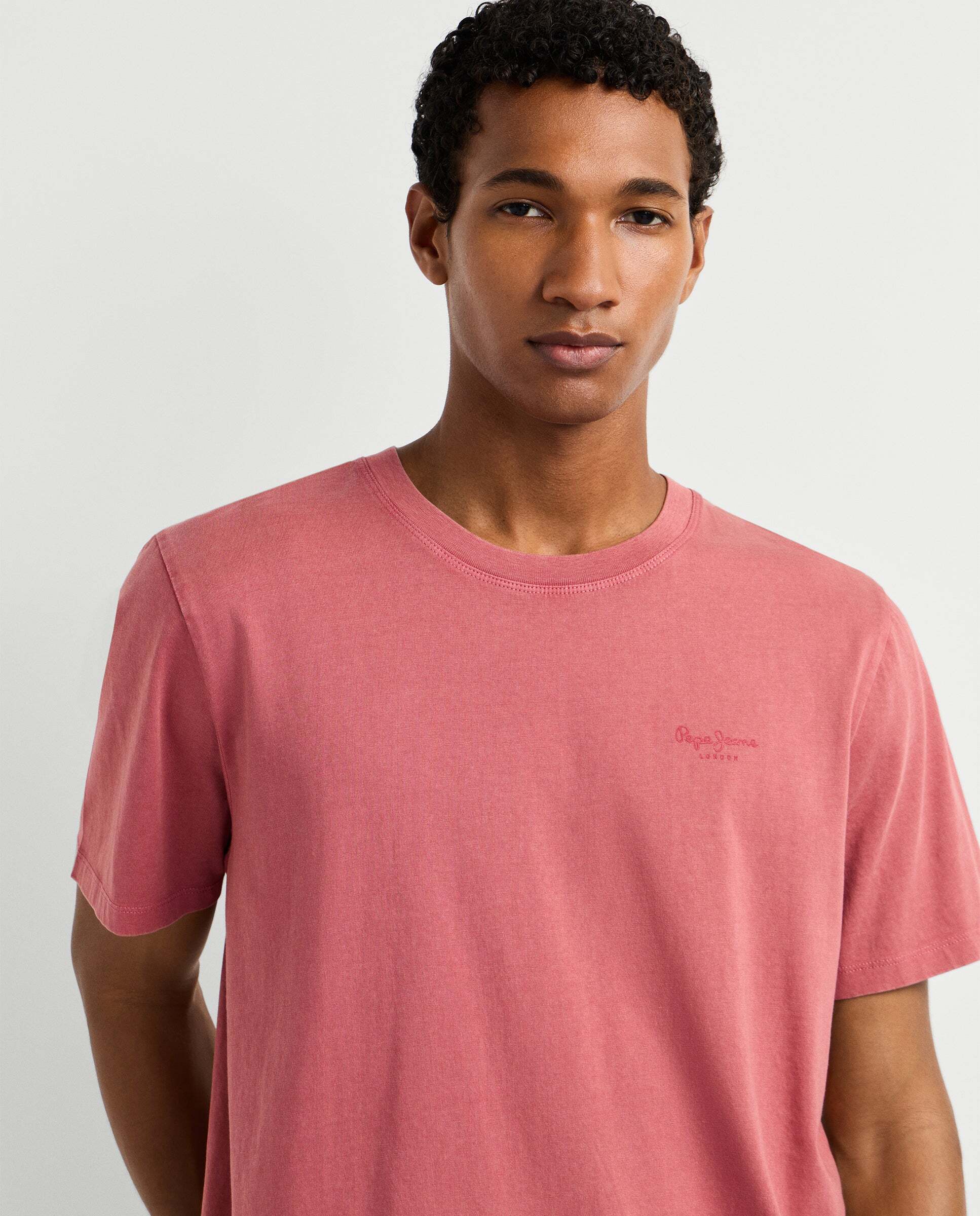 Camiseta de hombre logo estampado fit regular Melocotón · El Corte Inglés