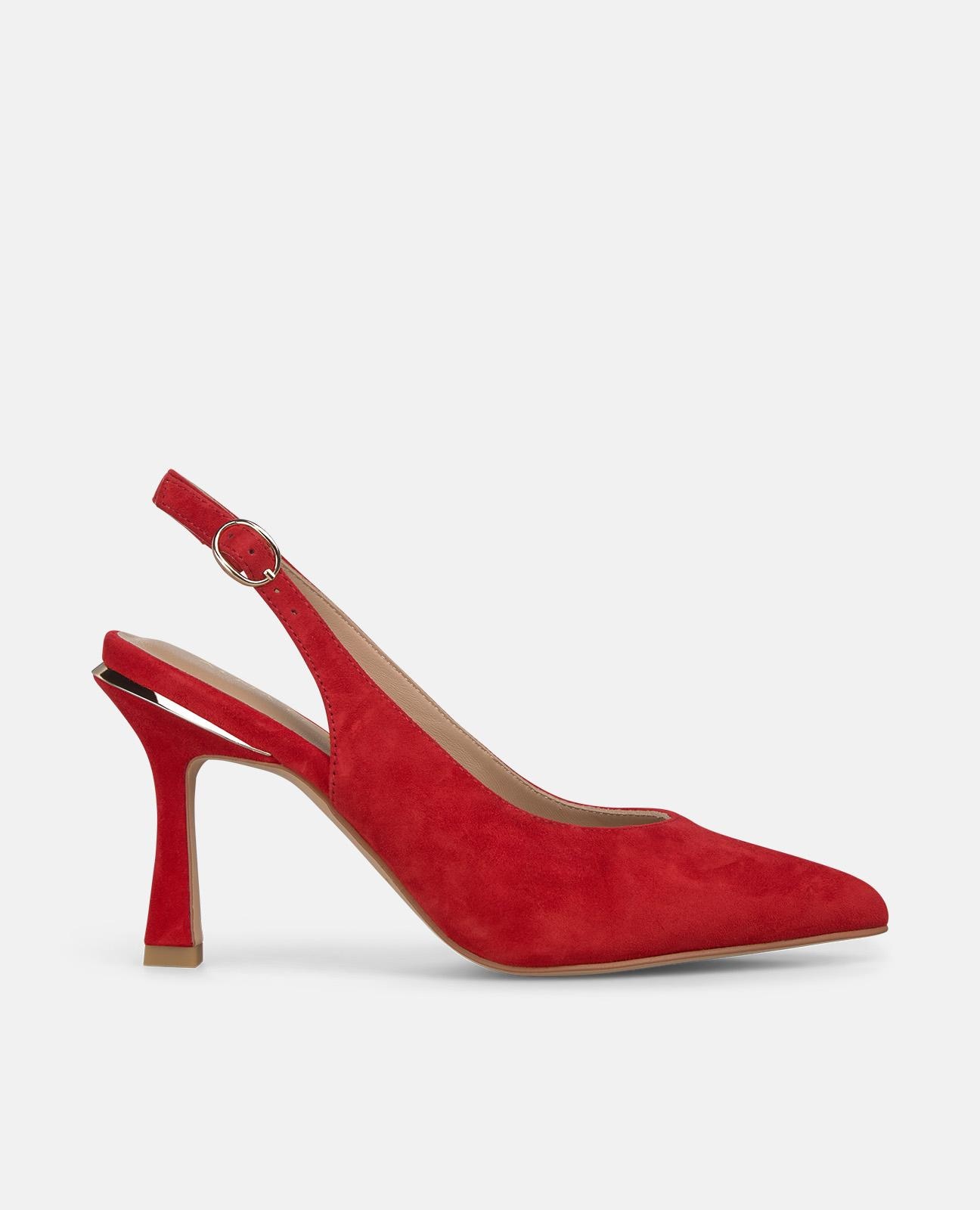 Zapatos de salón de mujer destalonados de piel con tira trasera con ...