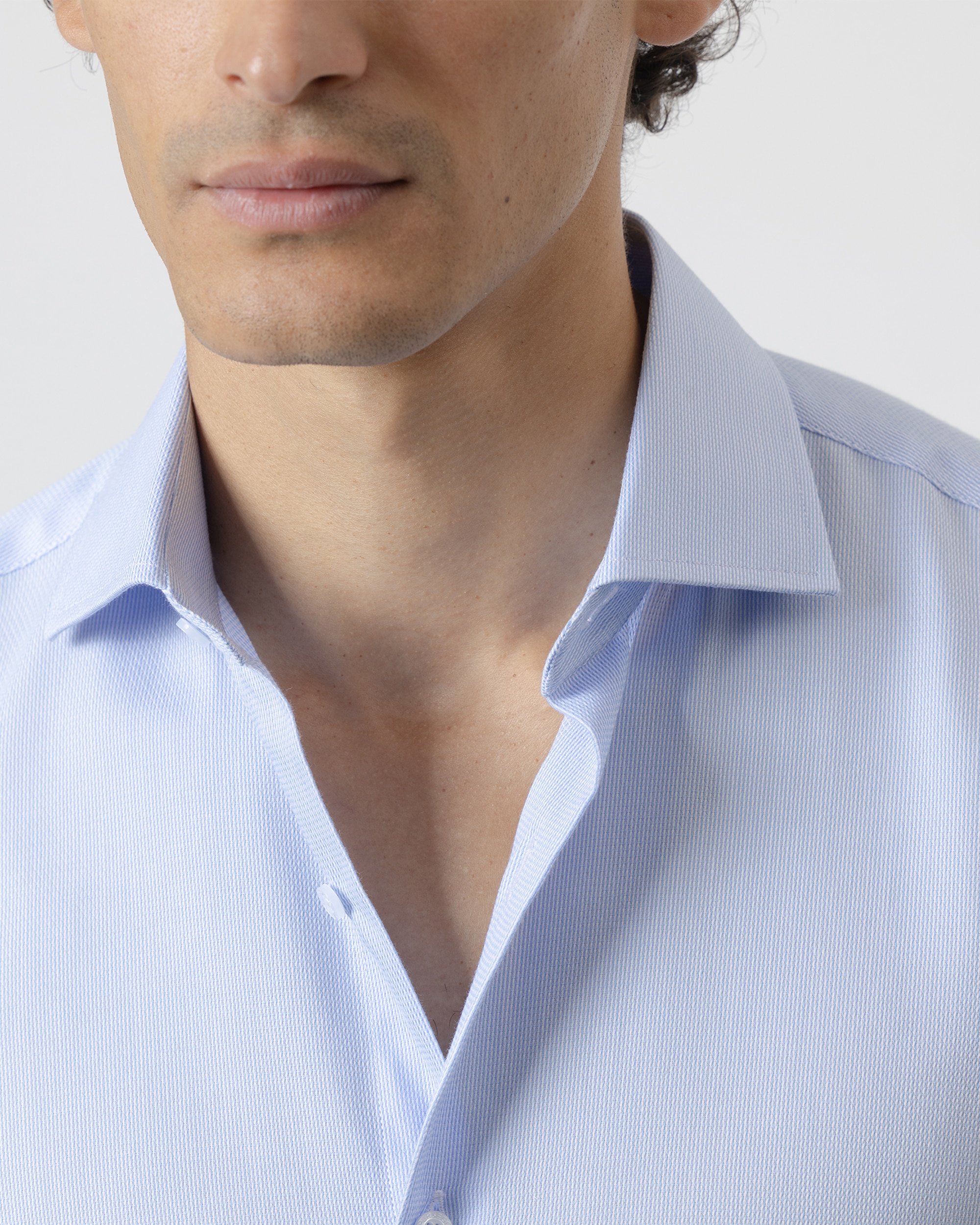 Camisa vestir mil rayas de hombre regular fit azul celeste Azul celeste ...