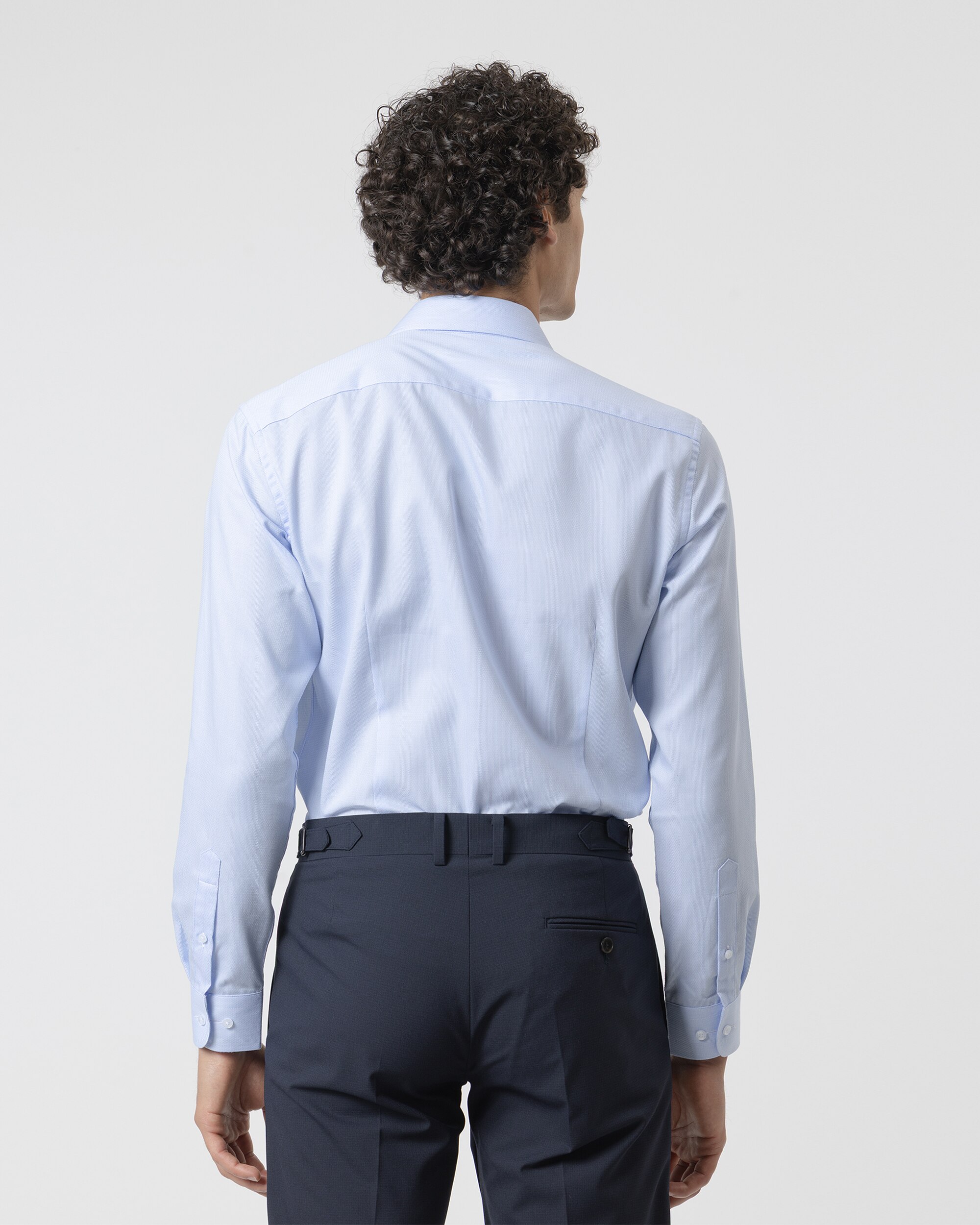 Camisa vestir mil rayas de hombre regular fit azul celeste Azul celeste ...