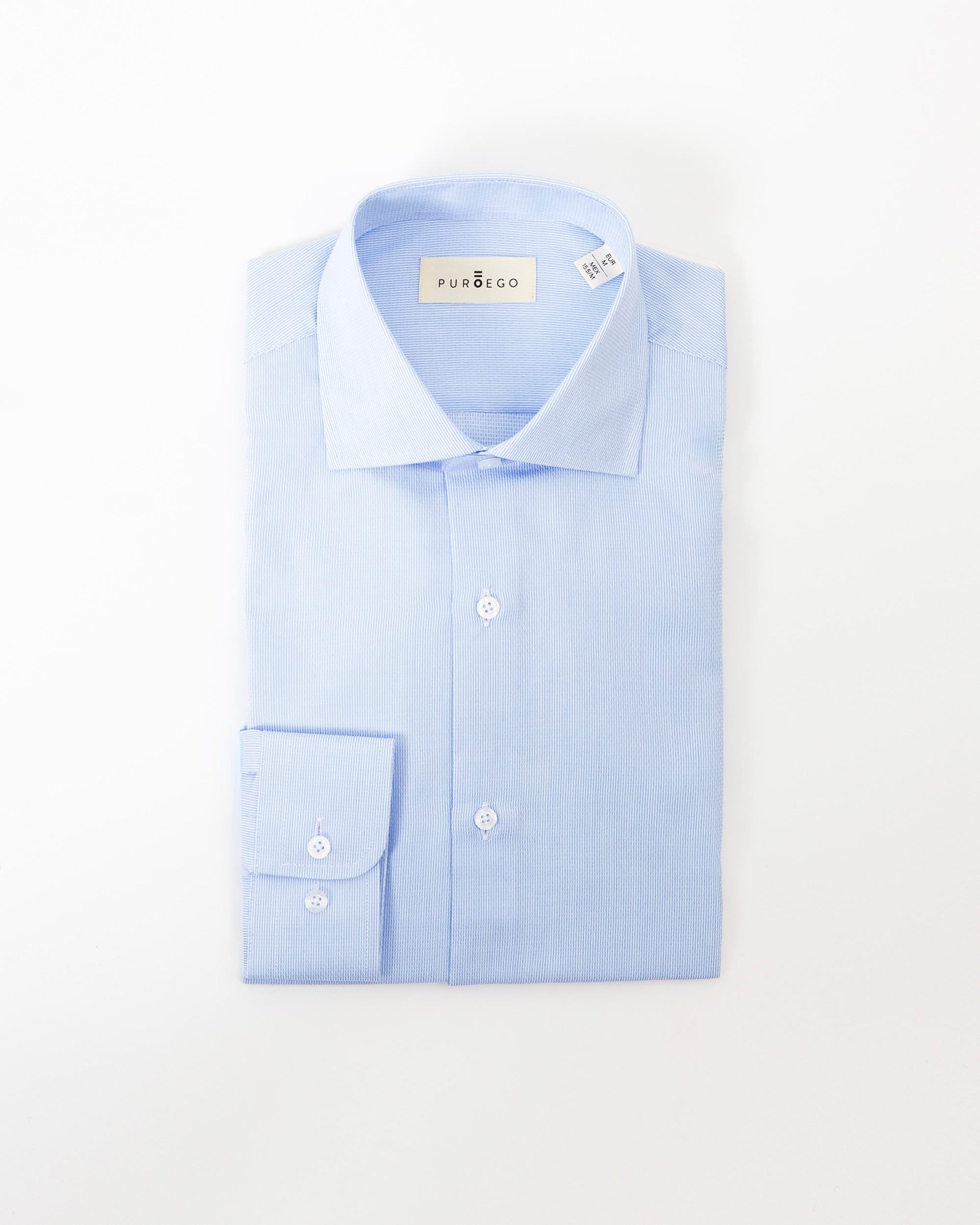 Camisa vestir mil rayas de hombre regular fit azul celeste Azul celeste ...