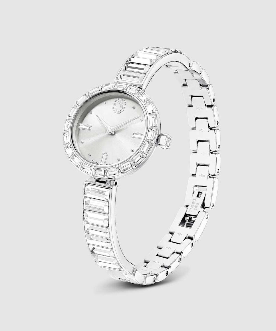Reloj de mujer Matrix Bangle de acero con cristales transparentes ...
