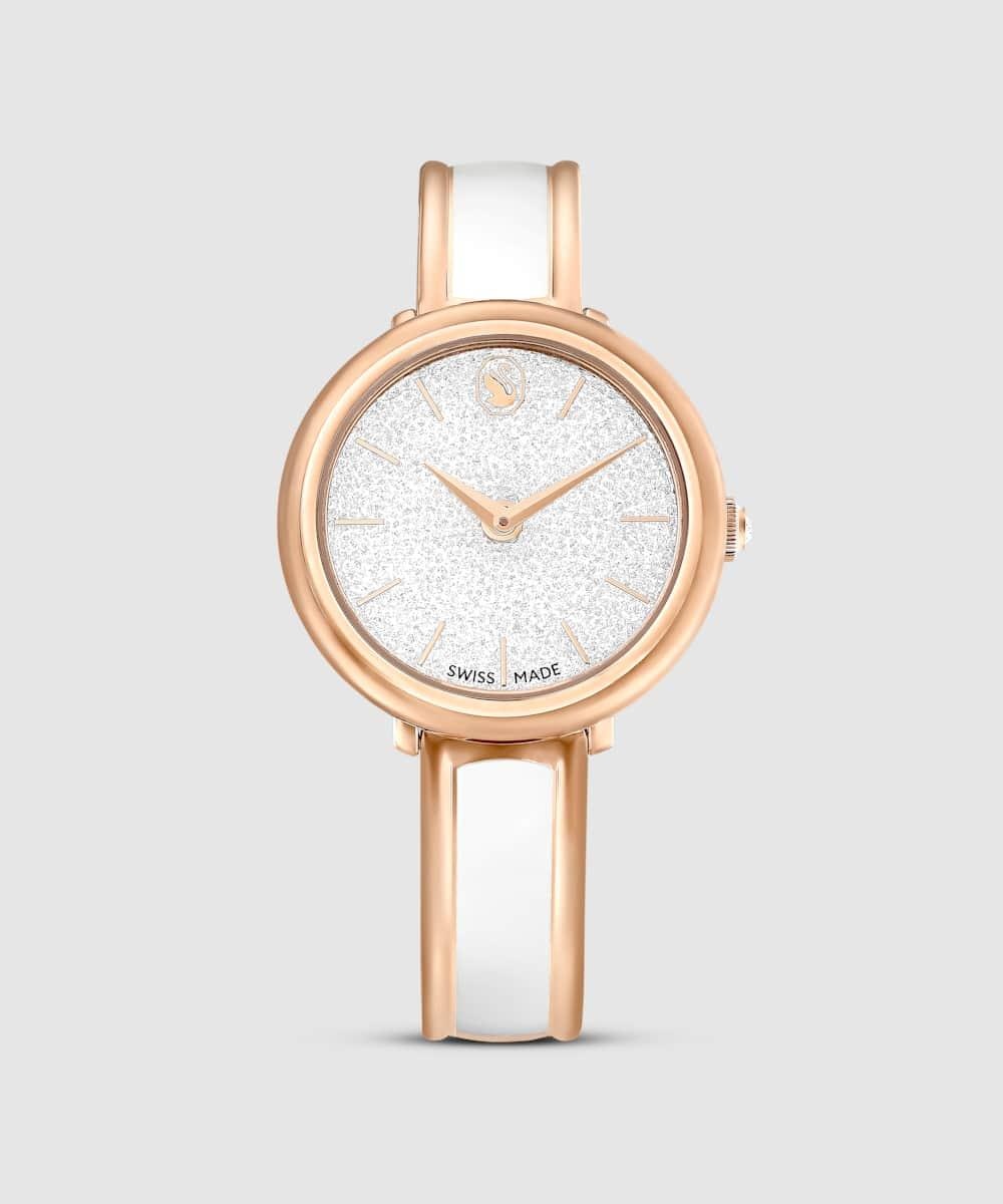 Reloj de mujer crystalline de acero inoxidable con cristales Blanco ...
