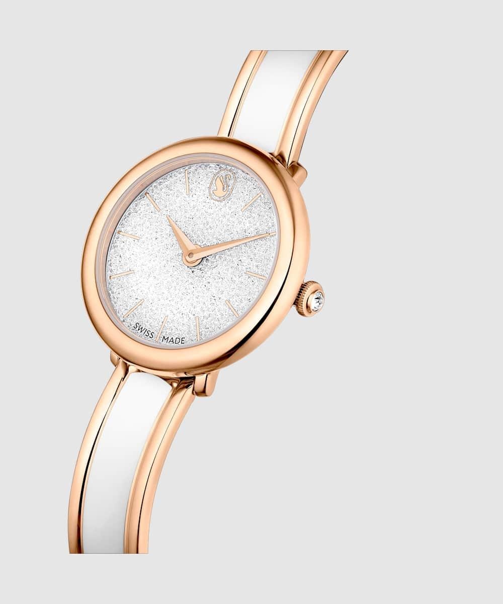 Reloj de mujer crystalline de acero inoxidable con cristales Blanco ...