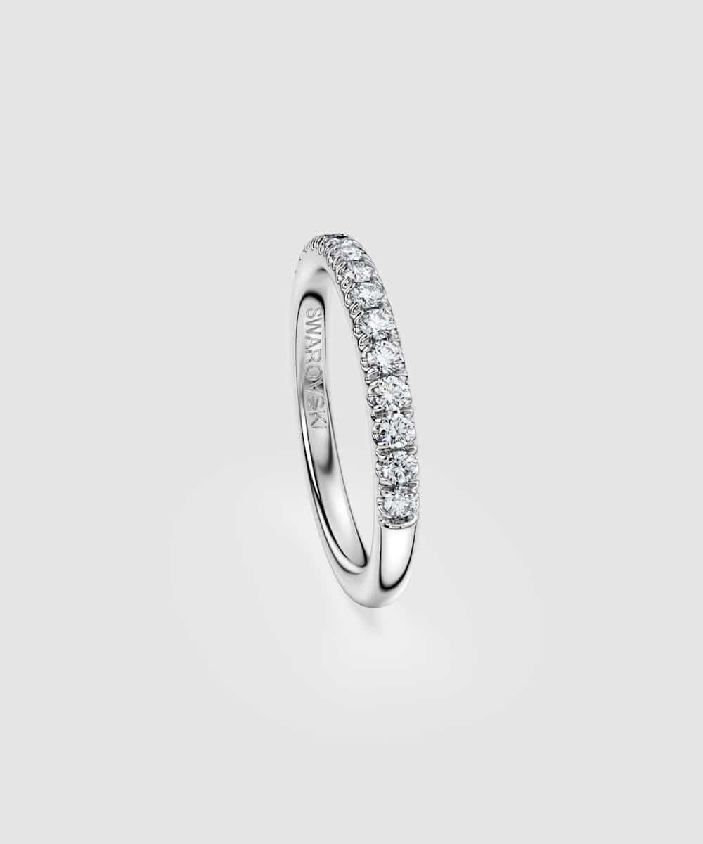 Anillo eternity plateado con diamantes Blanco Swarovski · El Corte Inglés