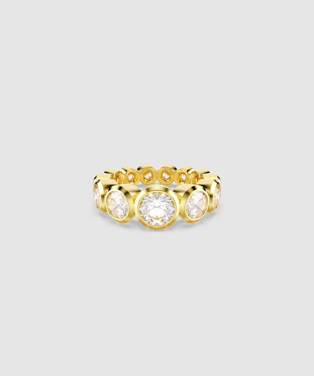 Anillo imber bañado en oro con circonitas redondas Blanco Swarovski ...