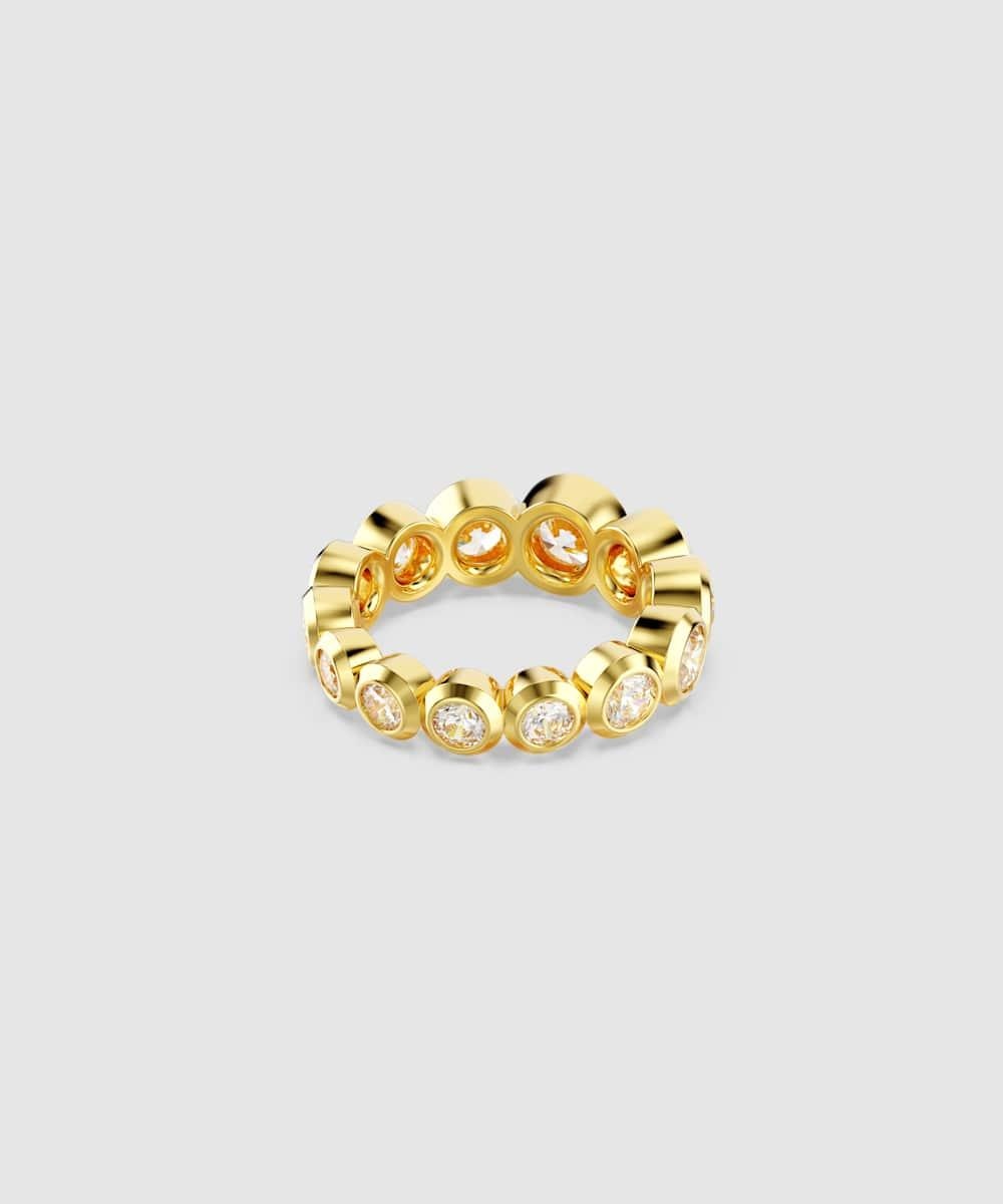 Anillo imber bañado en oro con circonitas redondas Blanco Swarovski ...