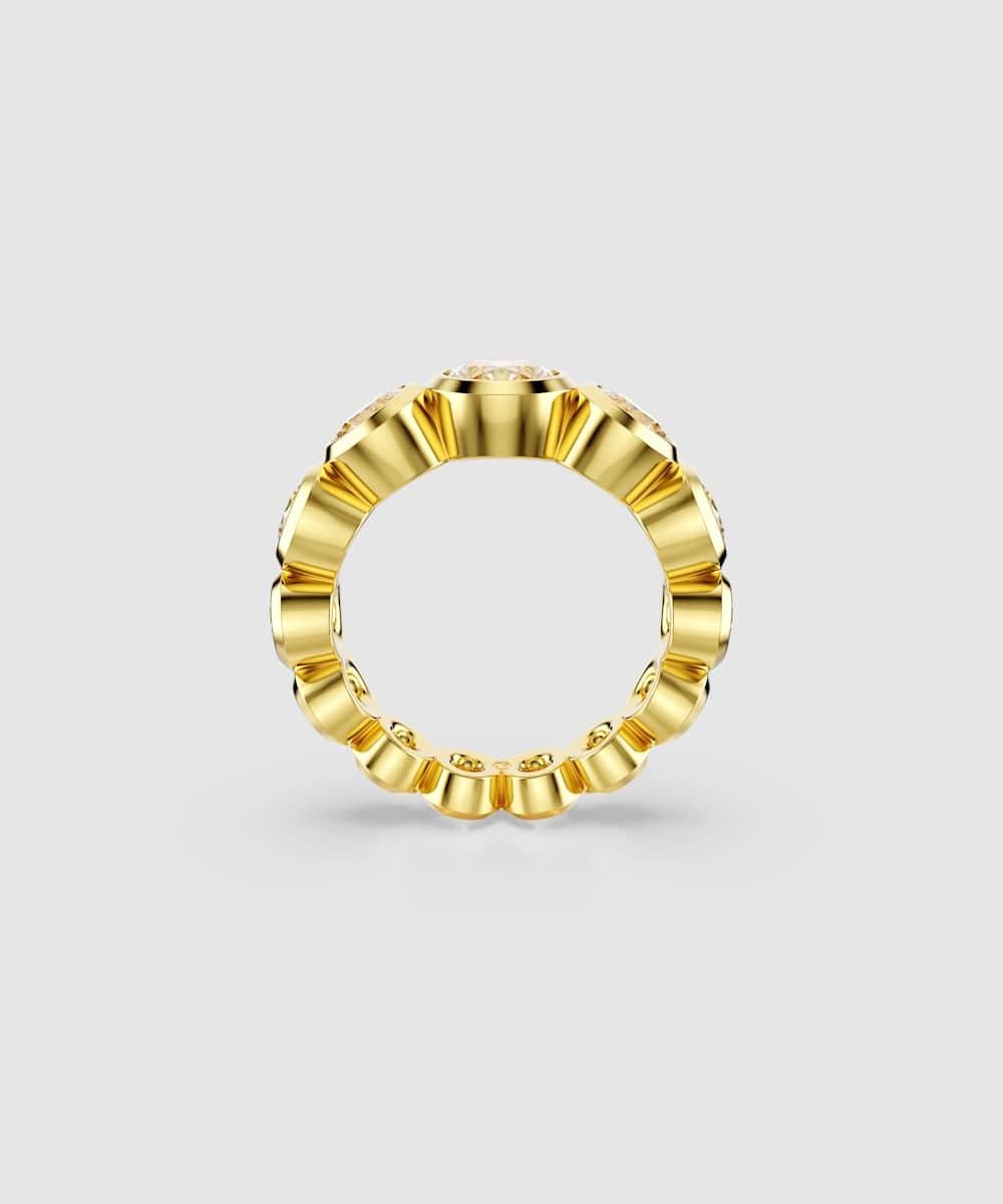 Anillo imber bañado en oro con circonitas redondas Blanco Swarovski ...