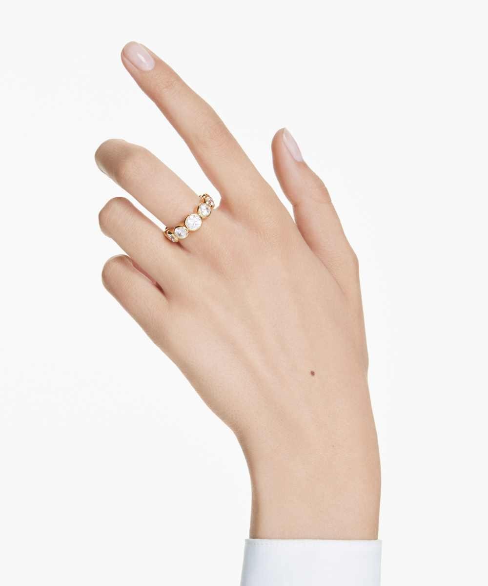 Anillo imber bañado en oro con circonitas redondas Blanco Swarovski ...
