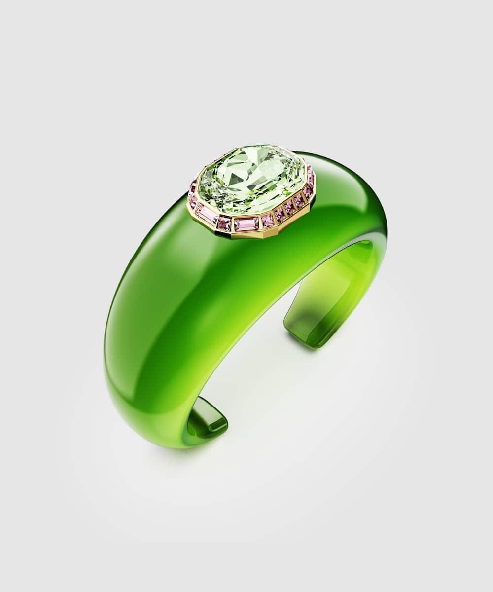 Pulsera Dulcis bañado en oro con cristal verde · Swarovski · El Corte ...