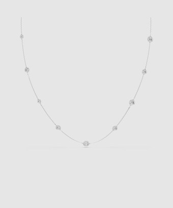 Collar largo Una Angelic bañado en rodio con cristales de talla redonda ...