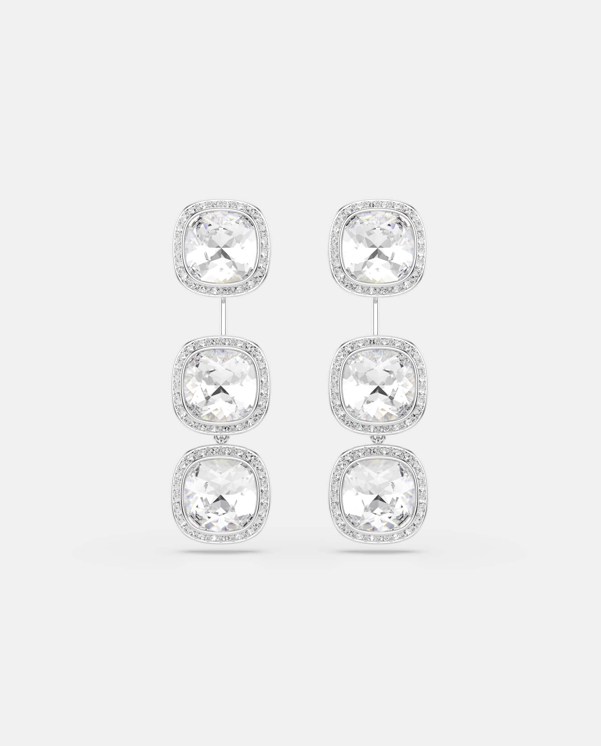 Pendientes una angelic largos con cristales Blanco Swarovski · El Corte ...